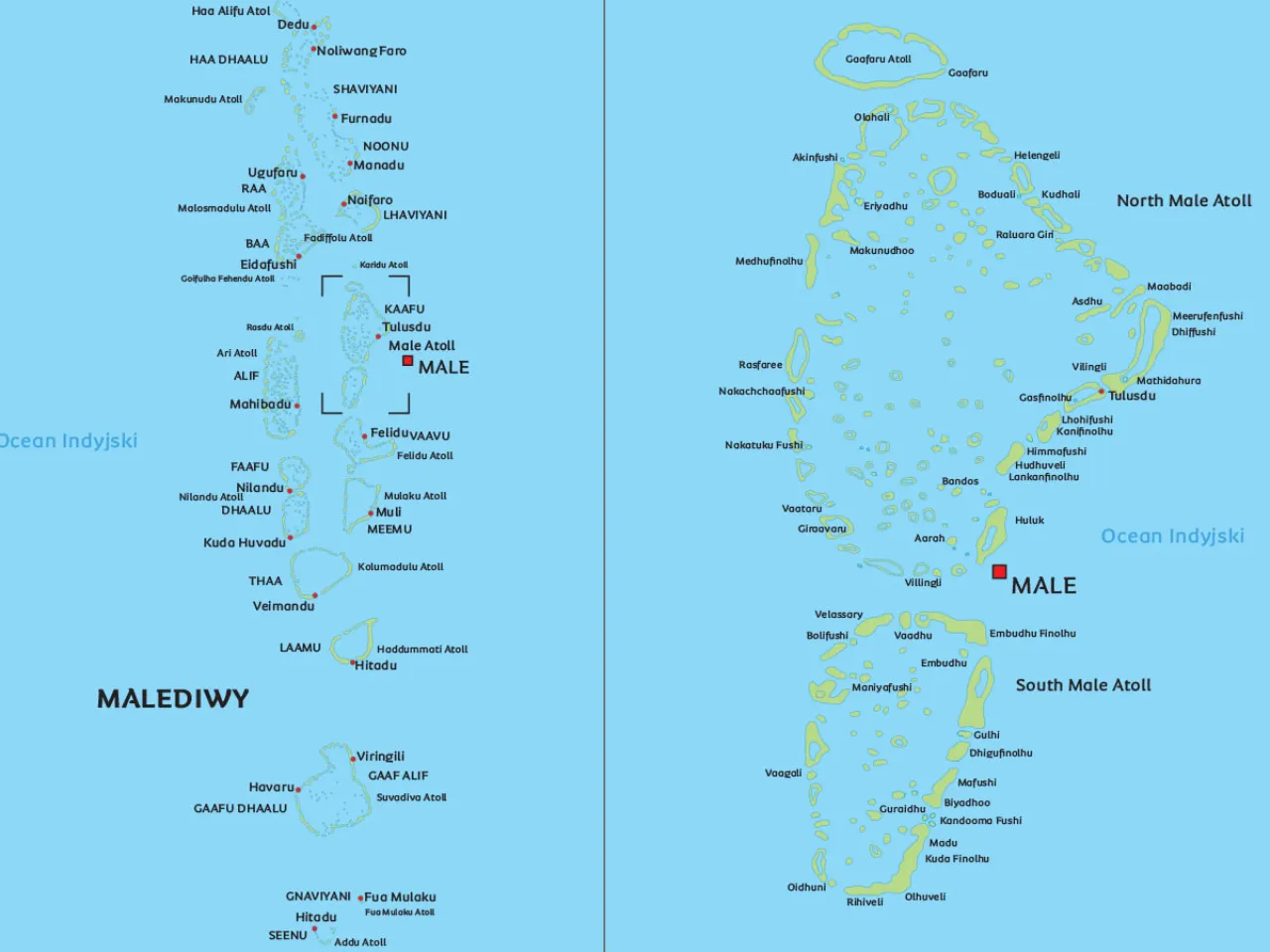 Mapa Malediwów