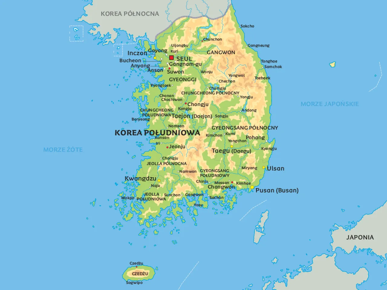 Mapa Korei Południowej
