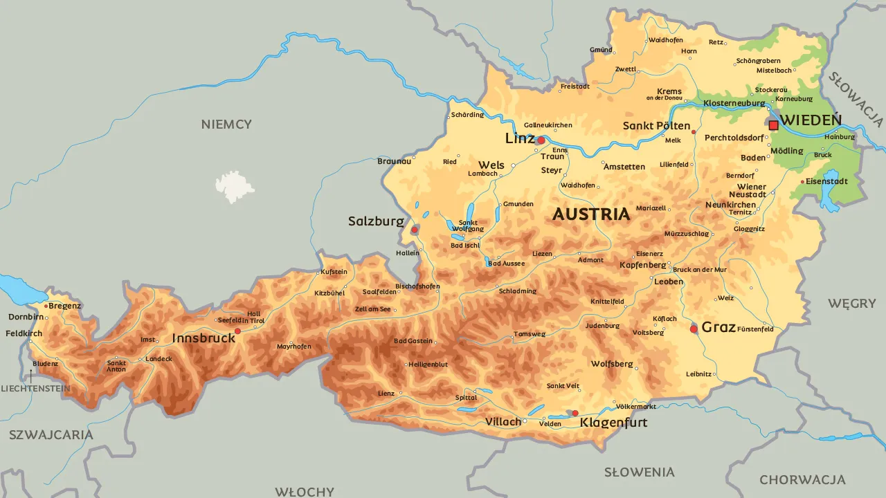 Mapa Austrii