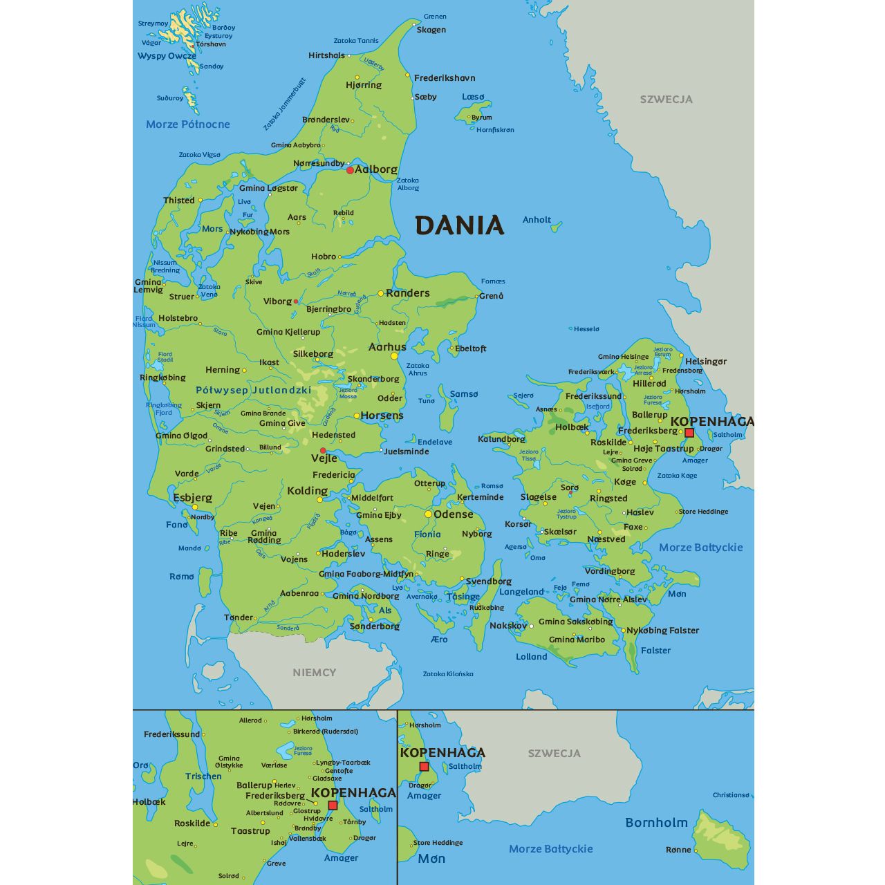 Mapa Danii